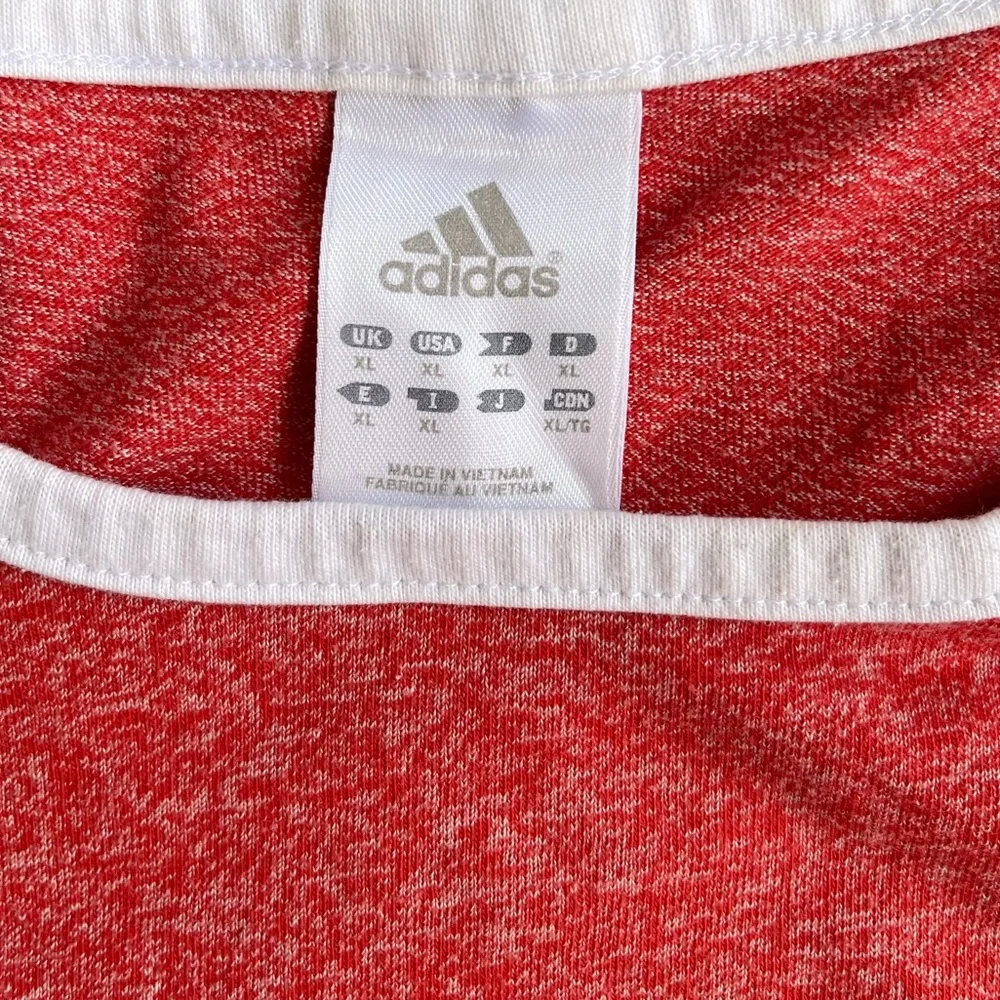 adidas | Tops | Adidas Red Short Sleeve Tee With White Trim | Poshmark